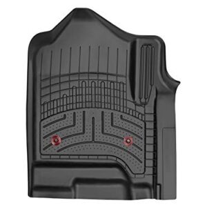 WeatherTech FloorLiner HP Custom Fit Floor Mats for Ford Super Duty (SuperCrew, Bucket Seats) 1st & 2nd Row (441012-1-2IM) W/Fold Flat Storage, Black