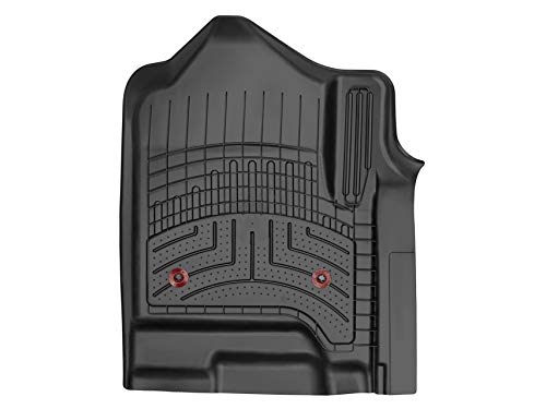 WeatherTech FloorLiner HP Custom Fit Floor Mats for Ford Super Duty (SuperCrew, Bucket Seats) 1st & 2nd Row (441012-1-2IM) W/Fold Flat Storage, Black