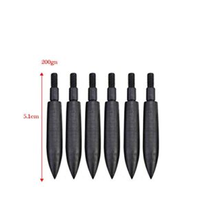 12PCS Arrow Points Tips 75 90 100 125 150 200 250 300 350 Grain Broadheads Arrow Head insert Hunting Archery Accessories Bows (200GR Black)