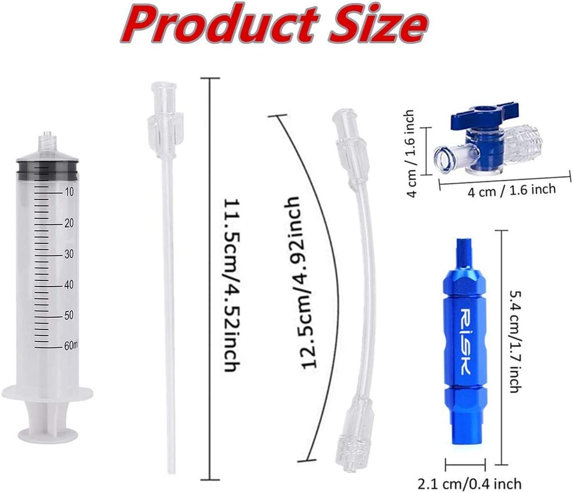 Miotorio Bike Cycling Tubeless Sealant Injector Syringe,Presta and Schrader Valve Core Removal Tool Fit for Stans No Tubes Sealant and Other Sealants Brand,Bike Syringe Kit