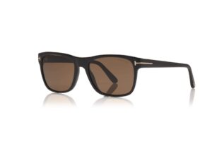 tom ford ft0698 giulio 01j 59mm shiny black/brown geometric sunglasses for men + bundle with designer iwear eyewear kit