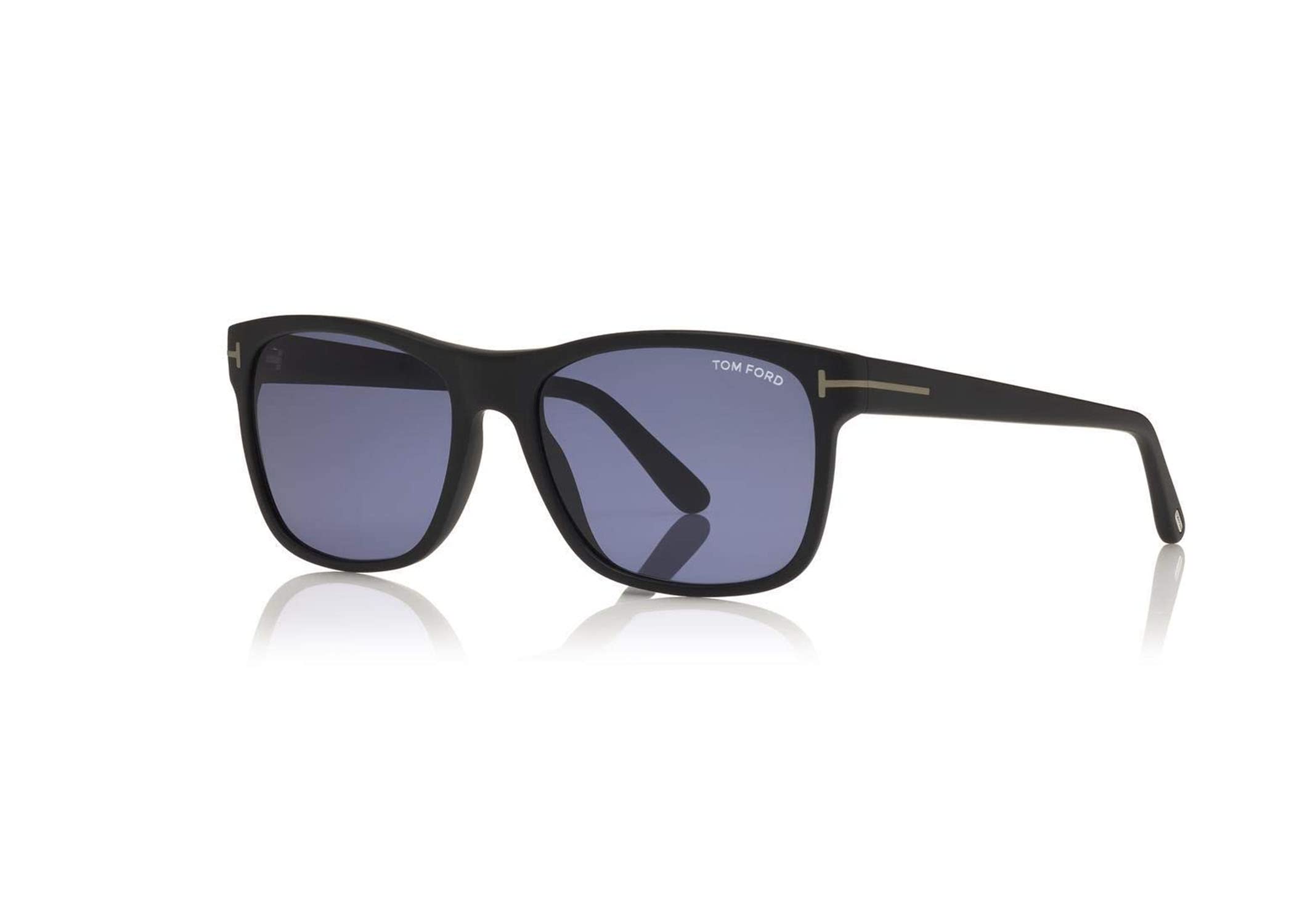 Tom Ford FT0698 02V 59MM Matte Black/Blue Smoke Geometric Square Sunglasses for Men + BUNDLE With Designer iWear Eyewear Kit