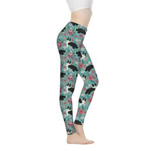 ndistin novelty border collie print gym yoga seamless pants for women tummy control leggings running pants athletic exercise fitness leggings sports clothes stretchy high waist activewear pants l