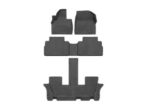 weathertech floorliner hp custom fit floor mats for kia telluride - full set (441532-1-2-3im), black