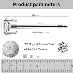 SugarTang Ear Piercing Kit | Disposable Ear Piercing Gun Kit Made in 316L Surgical Stainless Steel with 4mm - 4prong Cubic Zirconia | At Home Self Ear Piercer Kit with Earrings Stud | 4 Pack