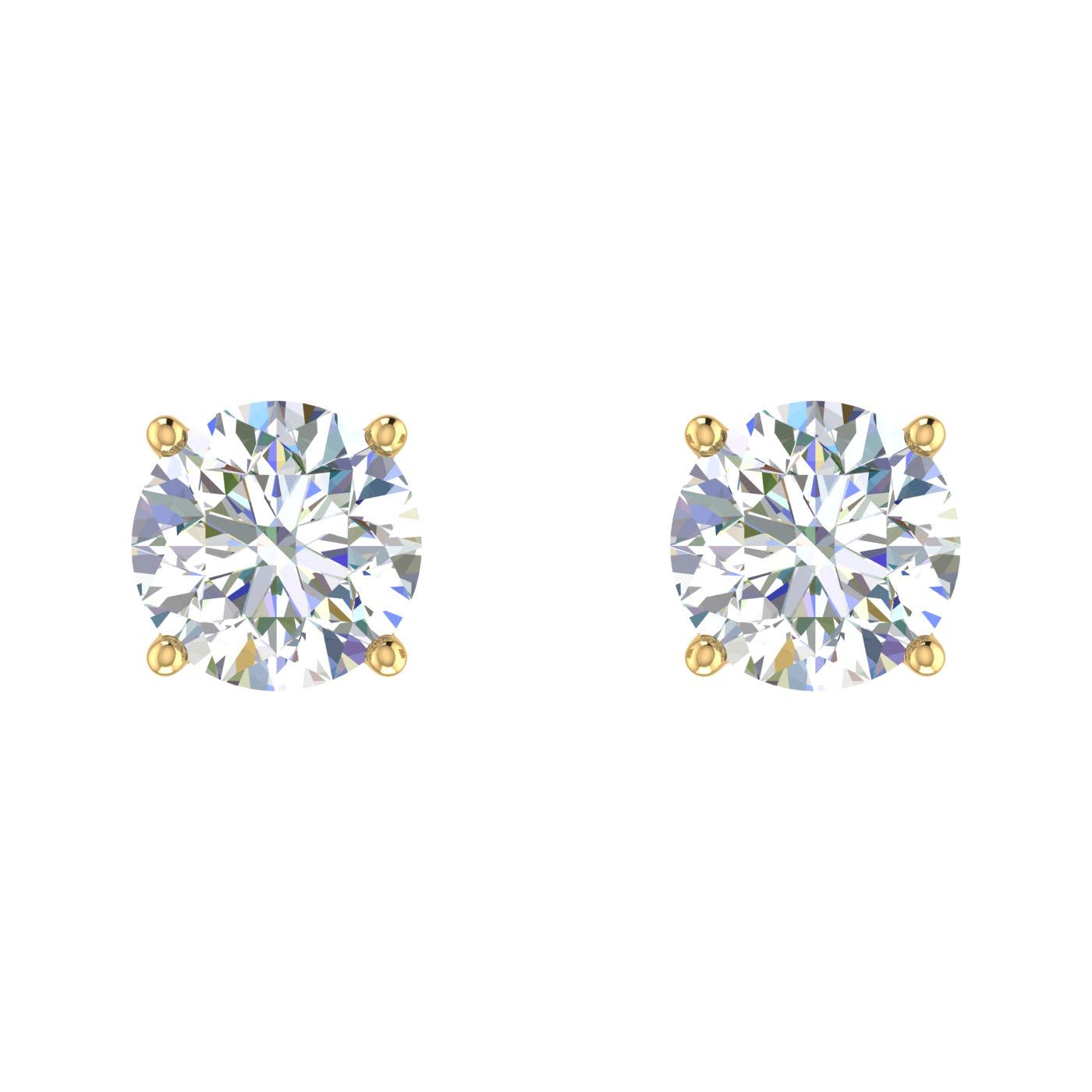 1 Carat 4-Prong Set Diamond Stud Earrings in 14K Yellow Gold