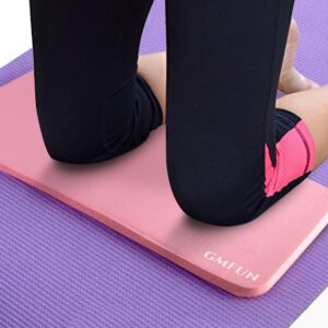 gmifun yoga knee pad cushion extra thick,support for knees, head, wrists and elbows,exercise mat with strap and carrier bag pink