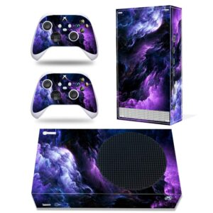 domilina full body vinyl skin stickers decal cover for series s console & controllers(purple cloud)