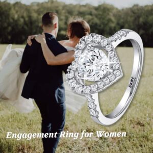 SISGEM 1.45 Carat (ctw) Moissanite Heart Engagement Ring for Women 10K 14k 18K Real Gold Wedding Ring with Engraved Name,Wedding Anniversary Ring (14K Gold)