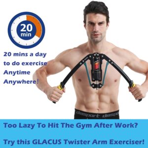 GLACUS Twister Arm Exerciser, Adjustable 22-440lbs Hydraulic Power, Home Chest Expander, Shoulder Muscle Training Fitness Equipment, Arm Enhanced Exercise Strengthener. Red