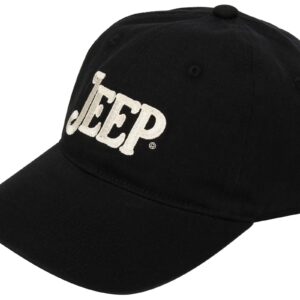 Jeep Vintage Script Logo Heavy Chino Twill Hat - Black