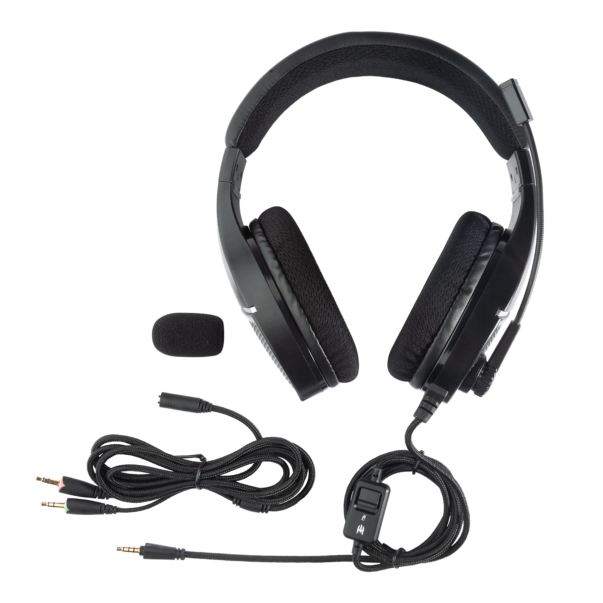 TECWARE Q2 Professional Gaming Headset with Crystal Clear Mic & Large Earpads, Gaming Headphones for Mobile Phone, PS4, PC and Tablet. (Black)