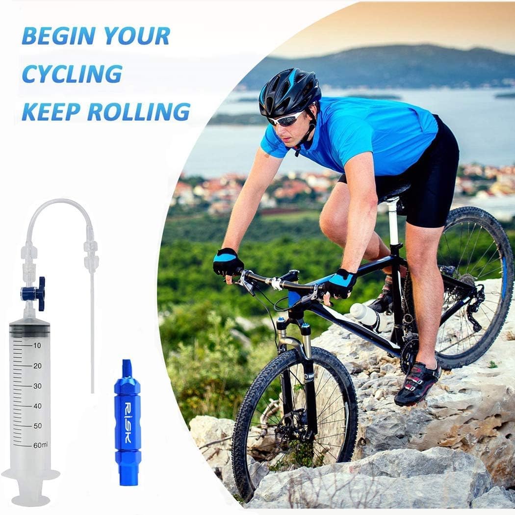 Miotorio Bike Cycling Tubeless Sealant Injector Syringe,Presta and Schrader Valve Core Removal Tool Fit for Stans No Tubes Sealant and Other Sealants Brand,Bike Syringe Kit