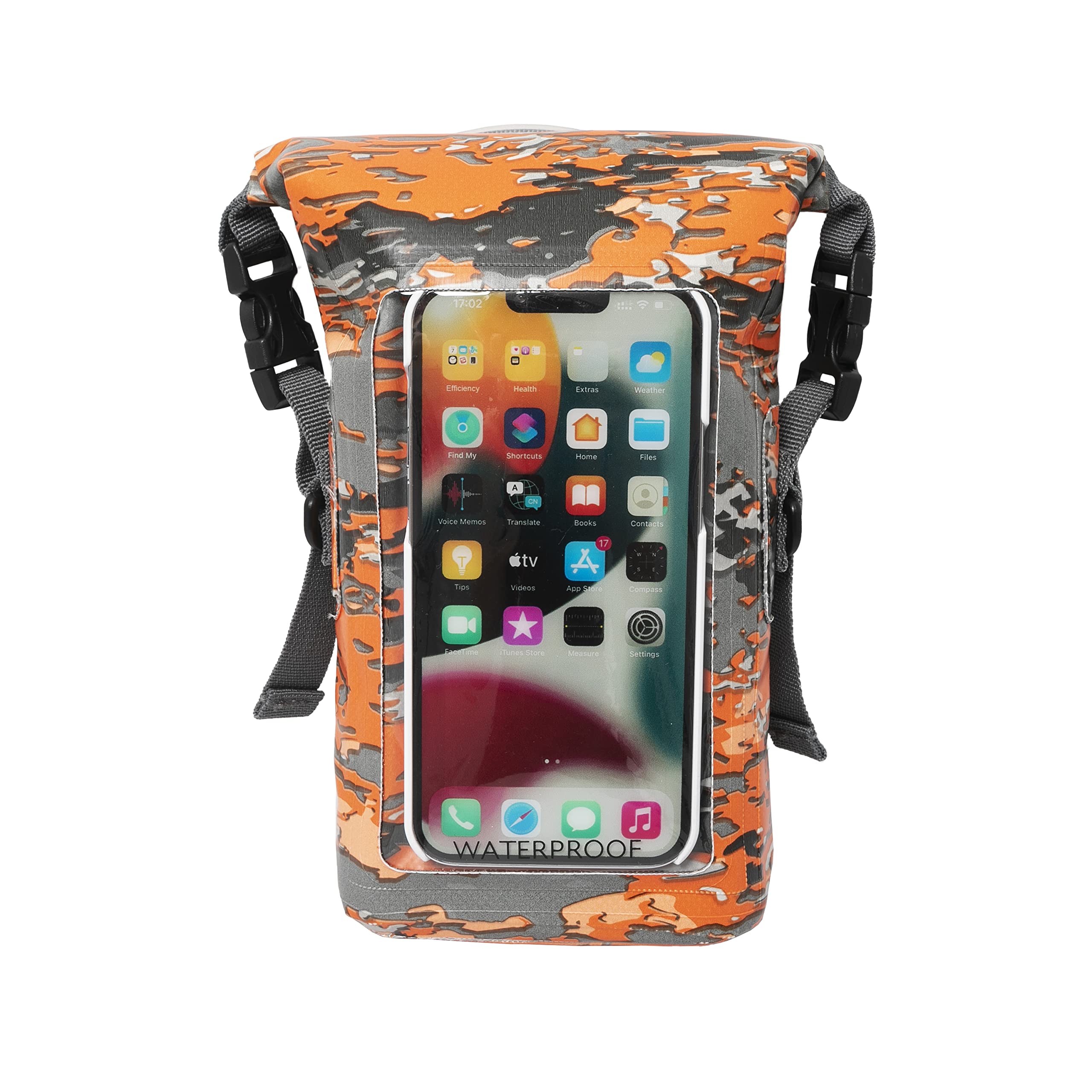 geckobrands Waterproof Phone Tote Dry Bag Waterproof Case, Ember geckoflage - Works with Samsung Galaxy, iPhone, Google