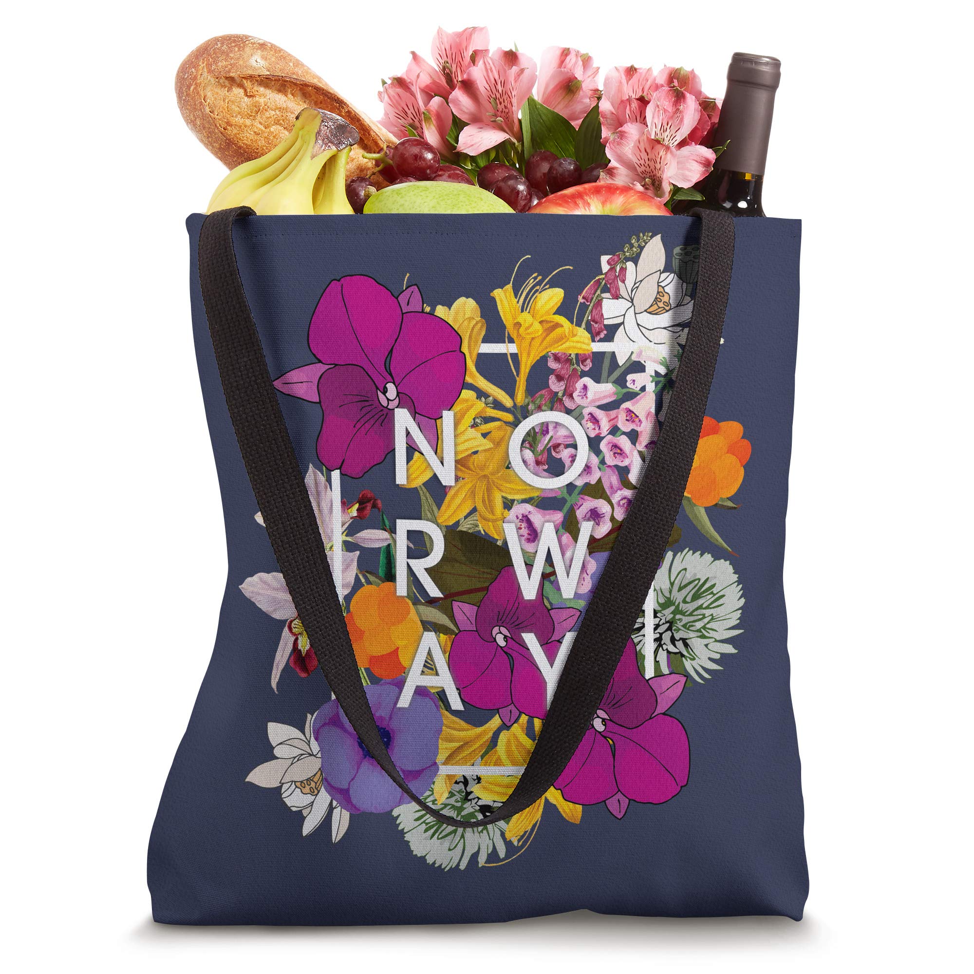 Flowers of Norway Word Art - Norwegian Pride Tote Bag