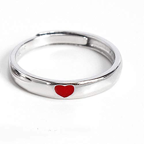 2 Pcs Heart Matching Rings Set Couple Friendship Lover Open Adjustable Rings Minimalist Heart Engagement Wedding Bands Simple Multi-Style Jewelry for Him Her Lover Couples - Heart