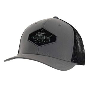 guy harvey marlin patch mesh trucker hat, sport grey heather, one size