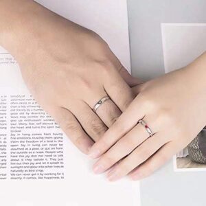 2 Pcs Heart Matching Rings Set Couple Friendship Lover Open Adjustable Rings Minimalist Heart Engagement Wedding Bands Simple Multi-Style Jewelry for Him Her Lover Couples - Heart