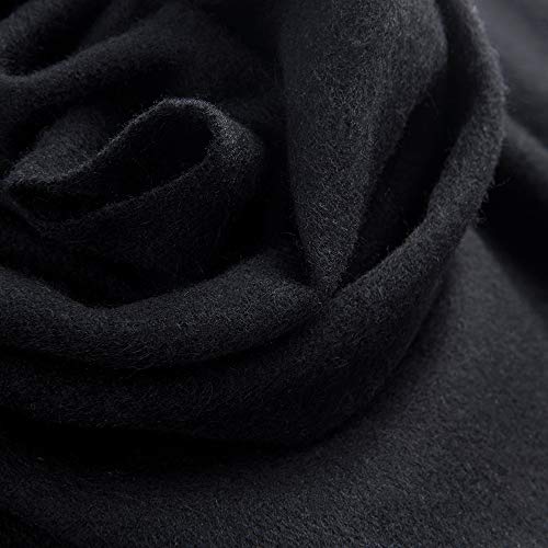 LaniLani 100% Merino Wool Scarf for Women, Warm and Oversized, Pashmina Cashmere feel, 78” x 28”, Winter Gift for Women, Black