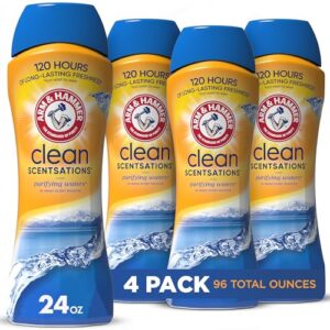 arm & hammer in-wash scent booster, purifying waters, 24 oz, pack of 4