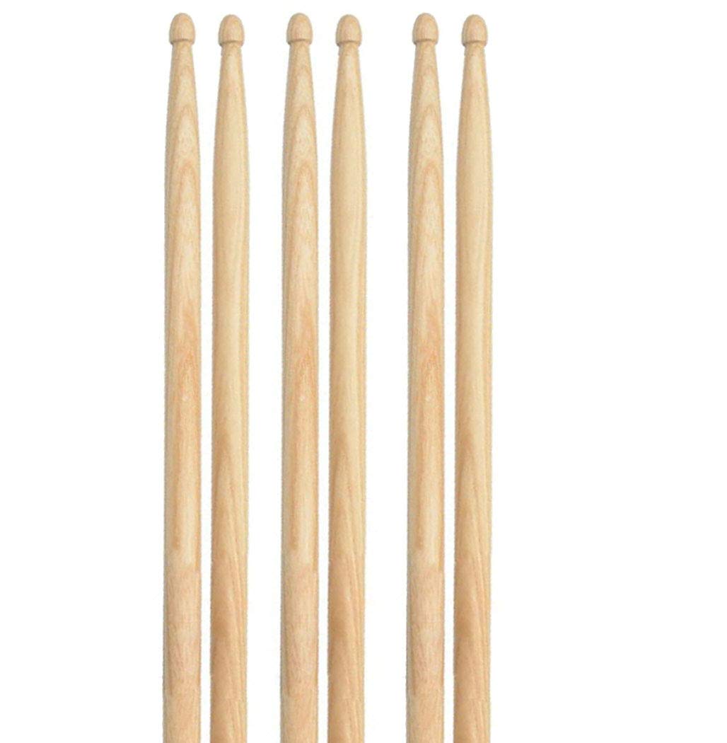 3 Pairs Drum Sticks, Winspeed 5A Classic Maple Wood Tip Drumsticks for Students and Beginners Musical Musical Instrument Percussion Accessories (40CM)