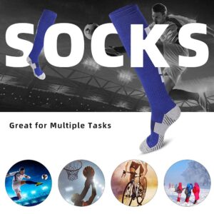 3 Pairs Soccer Socks, Sport Knee High Socks Calf Compression Athletic Socks for Mens and Women Running&Training Football Thickening Keep Warm Sock