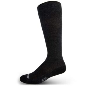 usa made - ski and snowboard socks - micro weight full cushion - over the calf socks - merino wool - mountain heritage - black - x-large