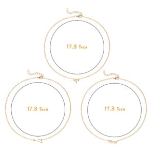 PANTIDE 3Pcs Aries Zodiac Layer Necklaces for Women Retro 14K Gold Plated 12 Constellation Pendant Letter Necklaces Exquisite Letter Horoscope Old English Zodiac Sign Necklace Jewelry Birthday Gift