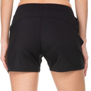 Kcutteyg Running Shorts for Women with 3 Pockets Lightweight Womens Workout Athletic Shorts 2.5" (Black2.5, L)