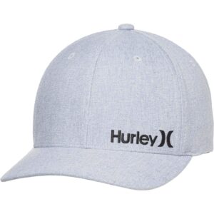 hurley men`s stewart corp flexfit hat (indigo(hnhm0005-499)/black, large/x-large)