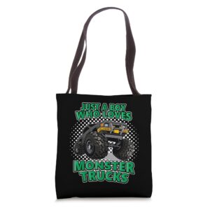 monster truck gift boys motocross 4 wheel monster truck tote bag