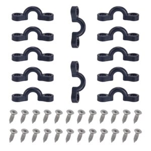 colaeos kayak pad eye kit, 12pcs nylon bungee deck loops tie down pad eye with 24 screws for boat kayak deck rigging kit