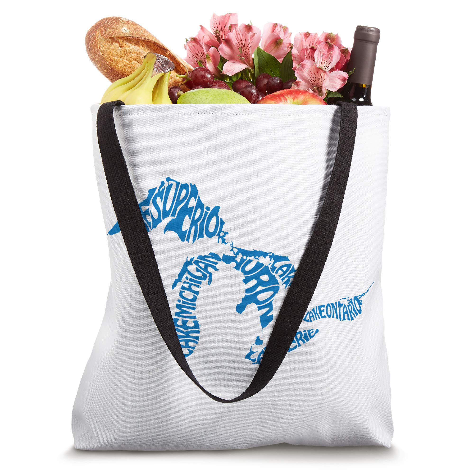 Michigan Love Great Lakes Tote Bag