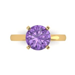 clara pucci 3.0 ct round cut solitaire vvs1 alexandrite wedding bridal designer anniversary engagement ring in 14k yellow gold size 9