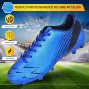 Vizari Ranger Firm Ground Youth Soccer Cleats for Boys & Girls - Blue/Black, Size 8| Lightweight, Water-Resistant and Durable Kids Football Cleats | Perfect Soccer Shoes for Practice or Game Day