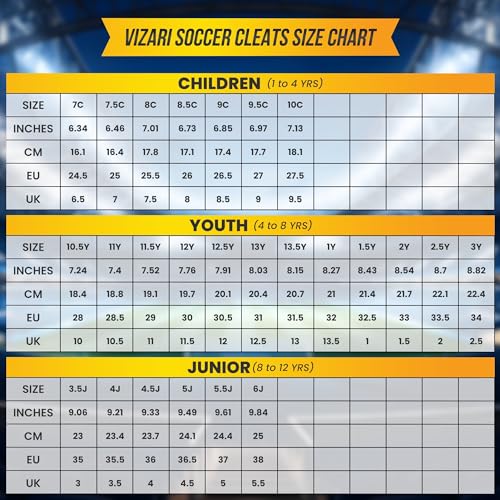 Vizari Ranger Firm Ground Youth Soccer Cleats for Boys & Girls - Blue/Black, Size 8| Lightweight, Water-Resistant and Durable Kids Football Cleats | Perfect Soccer Shoes for Practice or Game Day