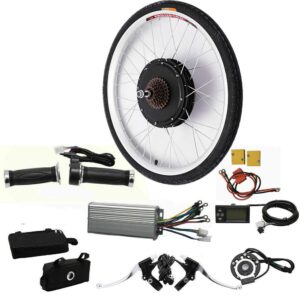 26" electric bicycle rear wheel e-bike conversion kit 48v 1000w bicycle cycle e-bike powerful hub motor kit lcd with intelligent controller and pas system for road bike (26'' 48v 1000w with lcd)