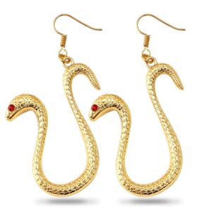 officialotaku one pair of boa hancock pirate empress gold snake cosplay earrings