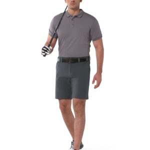 33,000ft Men's Golf Shorts 9" Dry Fit Stretch Golf Short UPF 50+ Lightweight Flat Front Golf Shorts with Pockets Grey