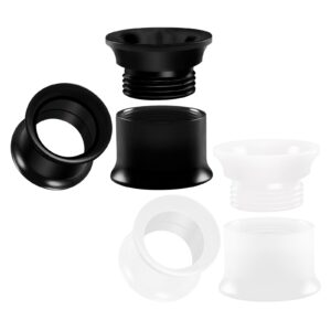 big gauges 2 pairs acrylic 1/2 inch gauge 12mm black & white double flared screw-fit piercing jewelry ear plugs lobe tunnel bg11295