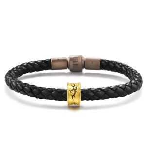 chow sang sang 999 24k solid gold flying dragon tattoo noir charm bracelet for men & women 86641c