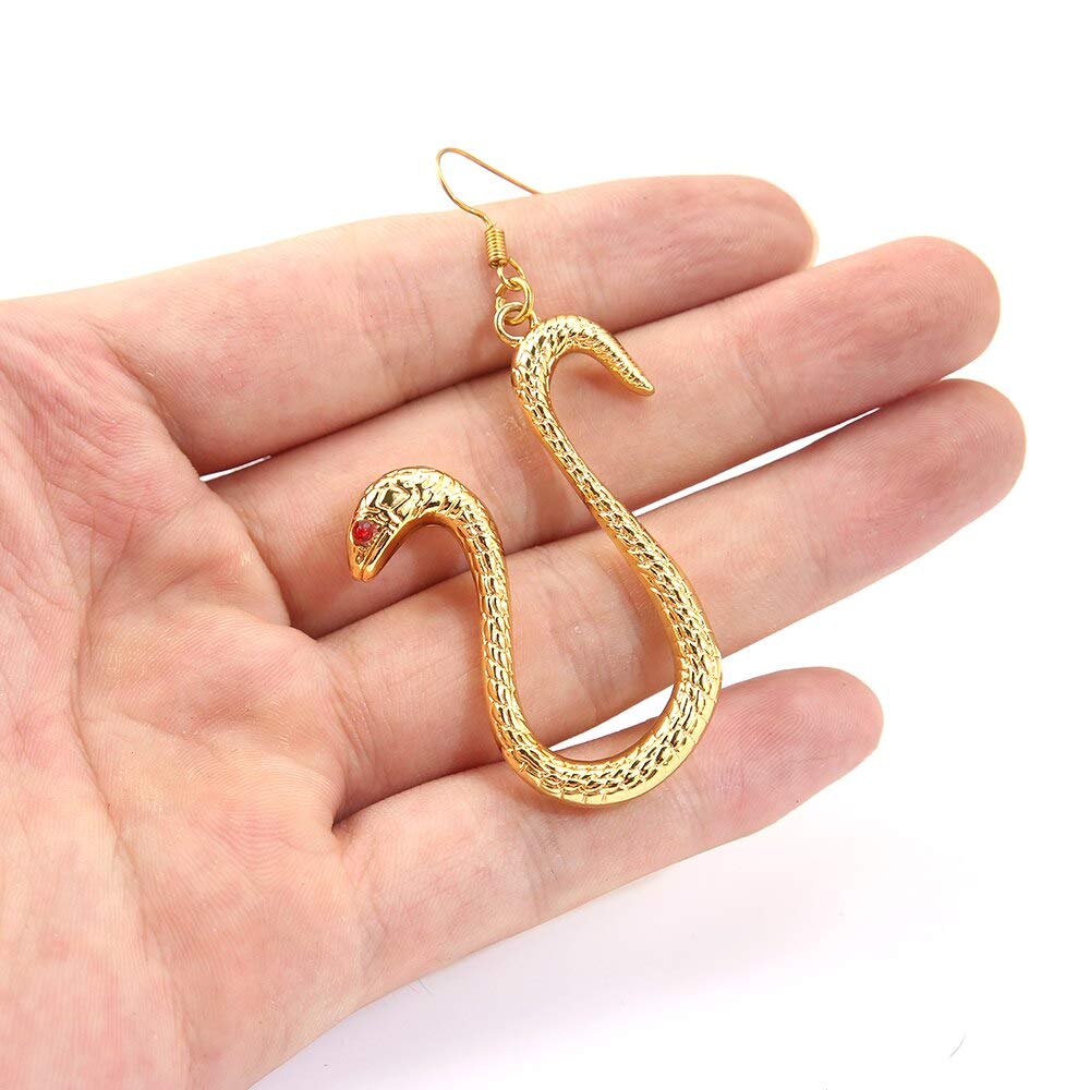 OfficialOtaku One Pair of Boa Hancock Pirate Empress Gold Snake Cosplay Earrings