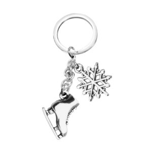 aktap ice skate pendant keychain sport skater jewelry snowflake gift for skate lovers (ice skate keychain)