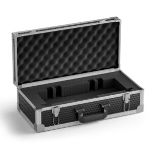 phenyx pro large size carrying case, customizable pre-diced foam, aluminum alloy sturdy build, suitable for wireless mic system storage & camera gear transportation