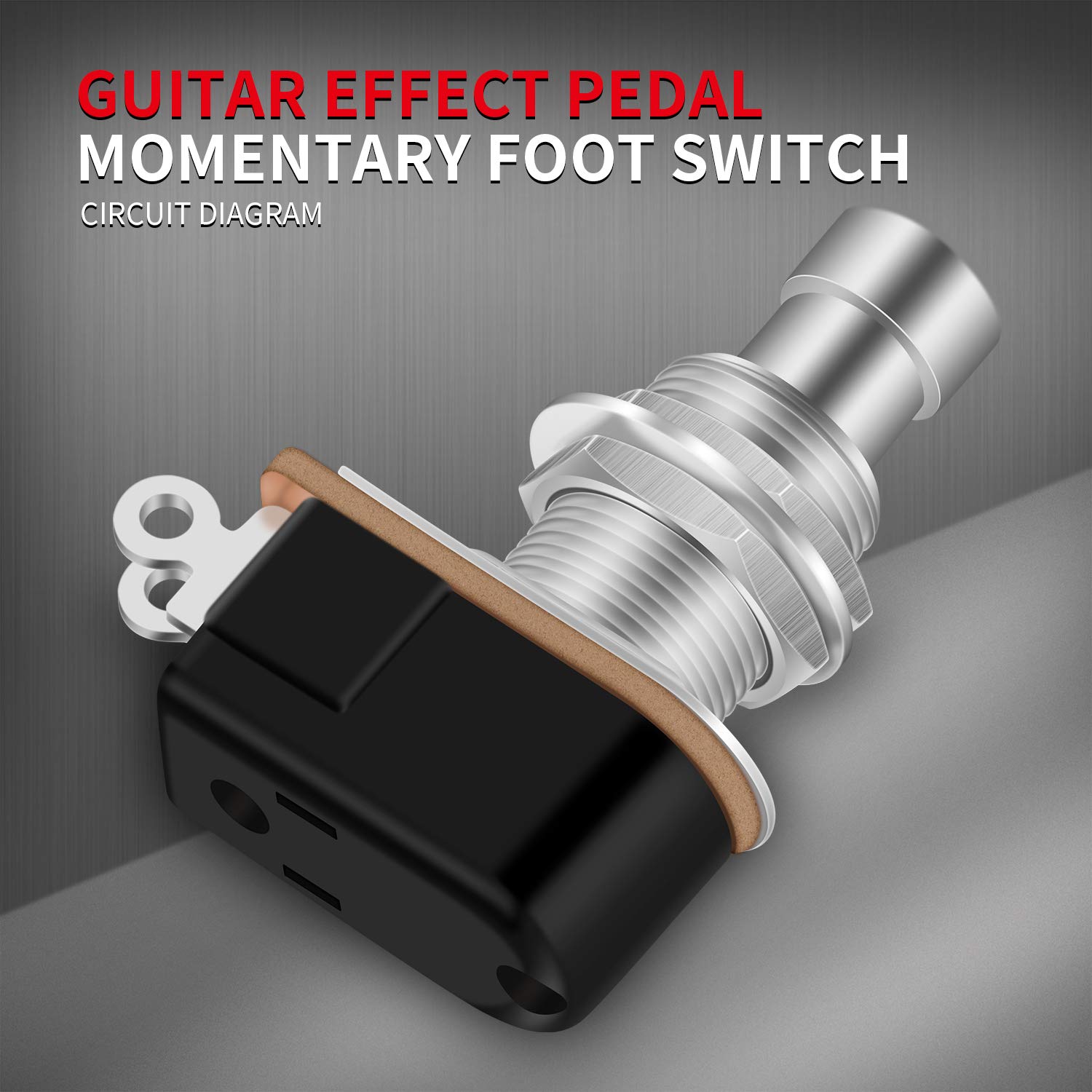 DaierTek 13pcs SPST Momentary Soft Touch Foot Switch Normally Open 2 PIN Stomp Box Push Button Footswitch for Guitar Effect Pedal