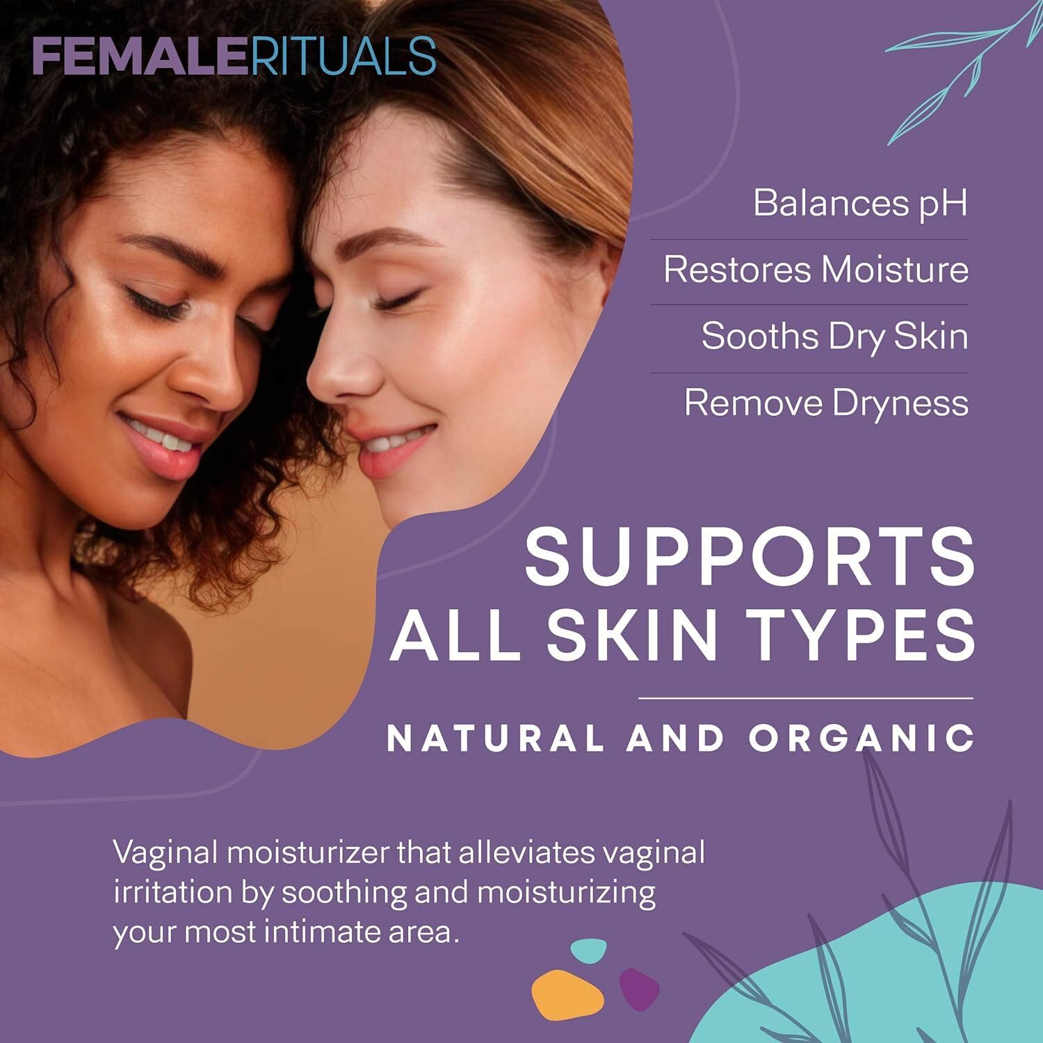 FEMALE RITUALS Vulva Moisturizing Cream - Clinically Tested Vaginal Moisturizer Cream for Dryness, Itching, Burning & Odor, Intimate Skin Care