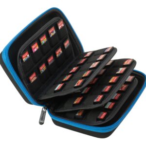 ButterFox 45+12 Switch Game Case for Nintendo Switch (45 physical+12Micro SD digial slots), Switch Game Card Storage Holder or SD Memory Card Case (45 Blue/Black)