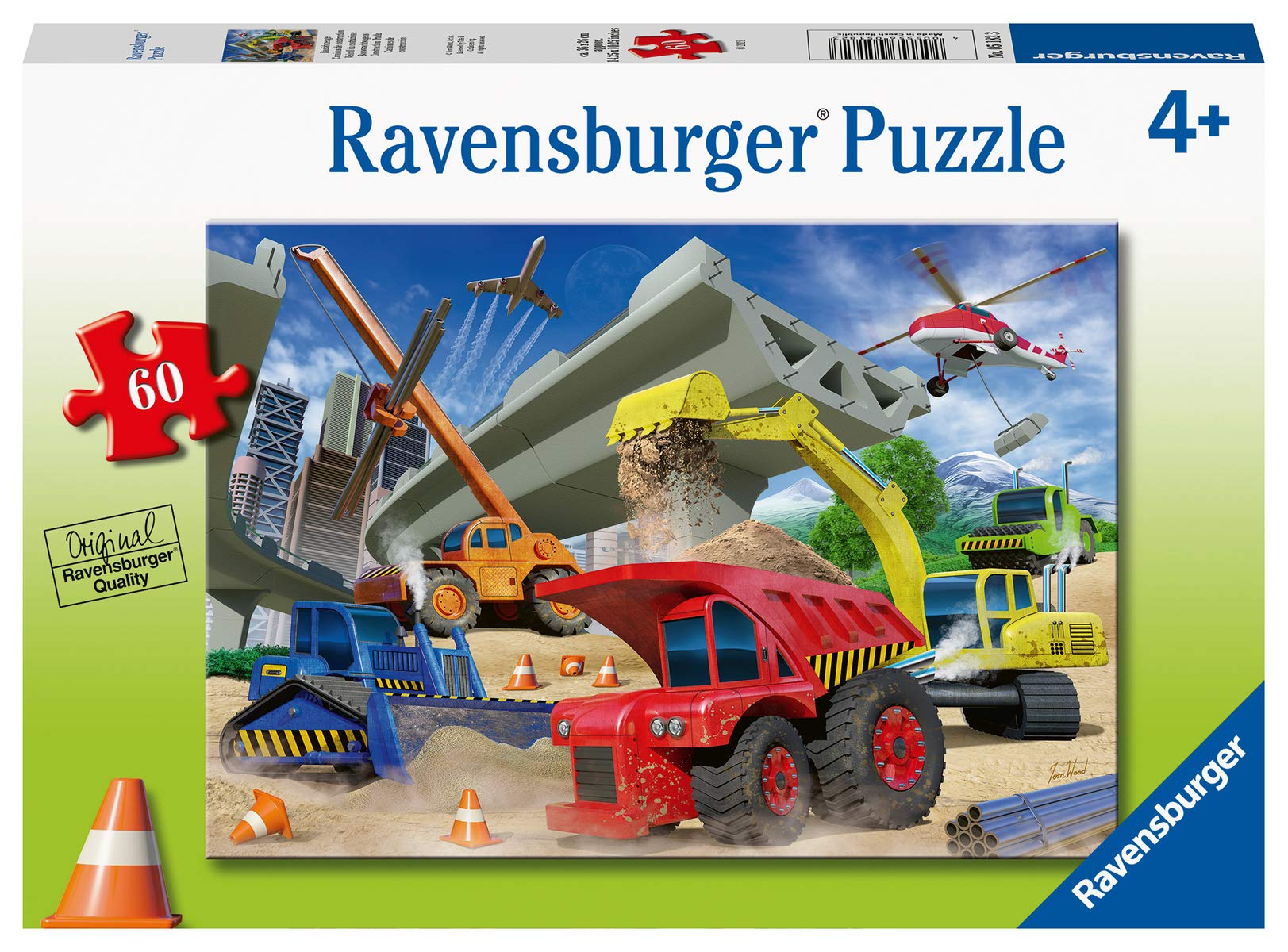 Ravensburger Construction Trucks 60 Piece Jigsaw Puzzle for Kids - 05182 - Every Piece is Unique, Pieces Fit Together Perfectly