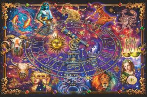 ravensburger zodiac 3000 piece jigsaw puzzle - enthralling zodiac illustration | custom blueboard | perfect interlocking fit | vibrant, matte finish | ideal for advanced puzzle enthusiasts