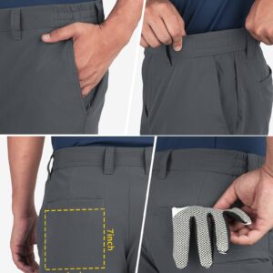 33,000ft Men's Golf Shorts 9" Dry Fit Stretch Golf Short UPF 50+ Lightweight Flat Front Golf Shorts with Pockets Grey